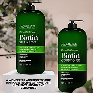 Majestic Pure Jamaican Black Castor Oil (16 oz) and Ceramide Complex Shampoo & Conditioner Set (16 oz x 2) Bundle