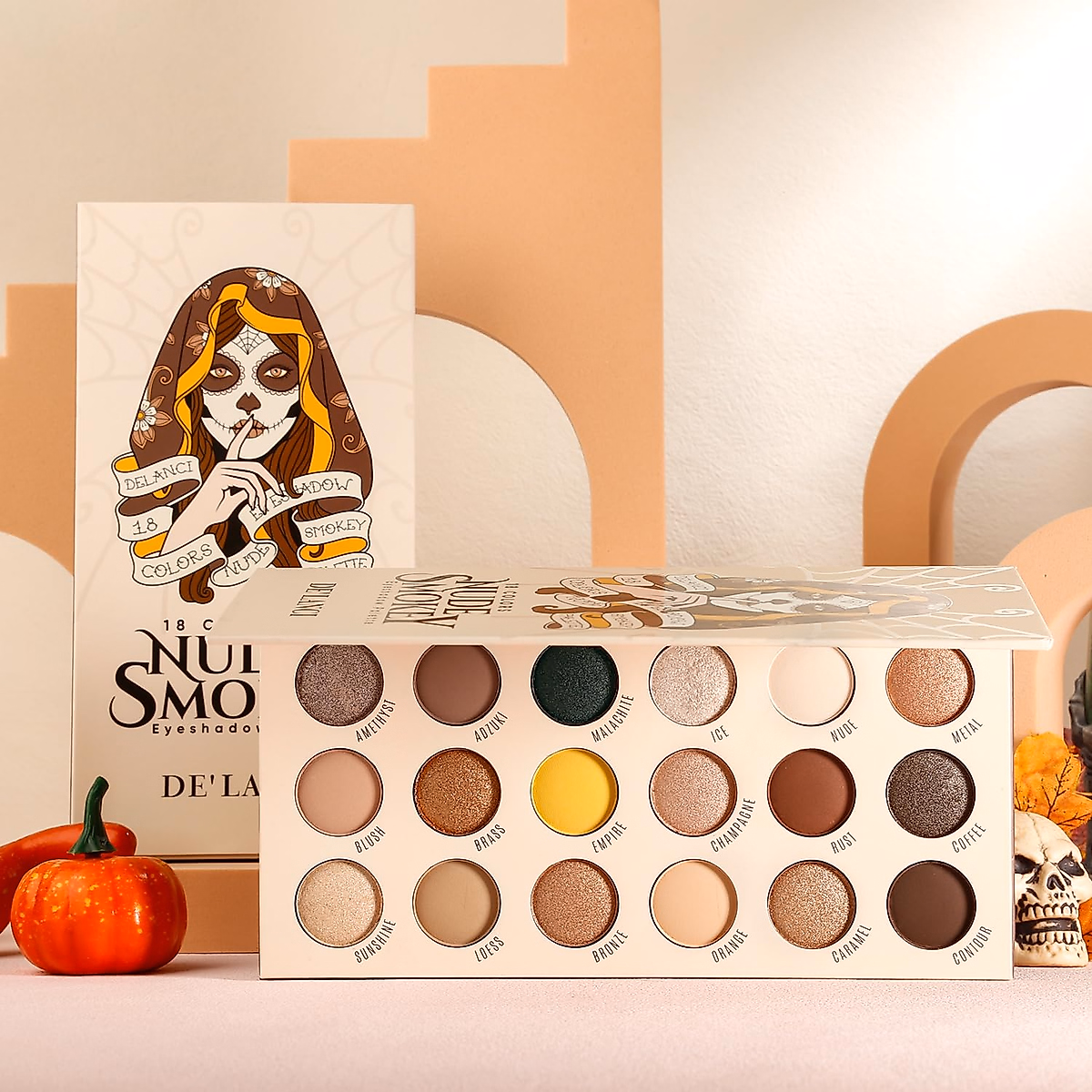 Nude Naked Eyeshadow Makeup Palette 18 Shade - Natural Brown Soft Makeup Looking,High Pigment Matte Shimmer Eyeshadows Pallet,Waterproof & Blendable & Long Lasting Eyeshadow,Elegant Eyes Makeup