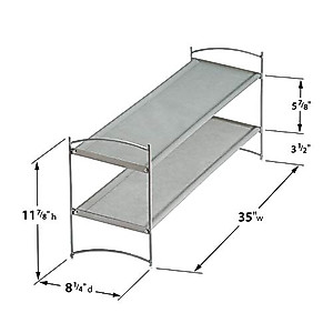 Lynk Vela Stackable Shoe Shelves 2 Tier - Shoe Rack Shelf - Platinum