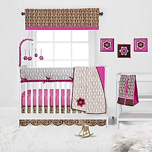 Bacati - Damask Brown/White Crib Fitted Sheet