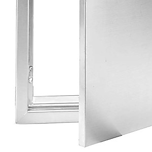 Karpevta Outdoor Kitchen Doors 42"W X 21"H BBQ Double Access Door - Stainless Steel Wall Construction Vertical Door for Outdoor Kitchen Grilling Station or Commercial BBQ Island