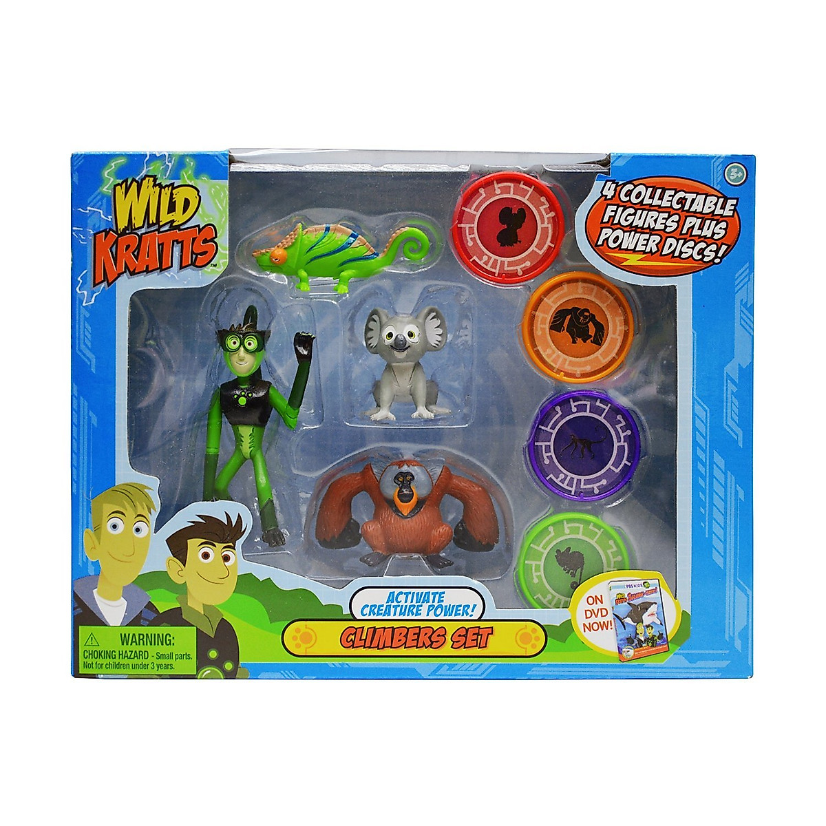 Wild Kratts Climbers Action Figure Collectible Figures & Discs (8pc) Includes 4 Creature Power Discs +4 Animals- Officially Licensed Toys for Children-Gift for Kids Boy Girl
