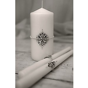 Magik Life Unity Candle Set for Wedding - Wedding Unity Set for Reception and Ceremony - Candle Sets - 6 Inch Pillar and 2 * 10 Inch Tapers