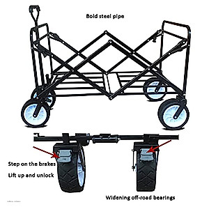 KOHARA Shopping Cart 75100cm Shopping Cart Collapsible Shopping Cart Trolley Grocery Carts with 4-Wheeled Utility Trolly Cart for Groceries Utility Cart (Color : Brown)