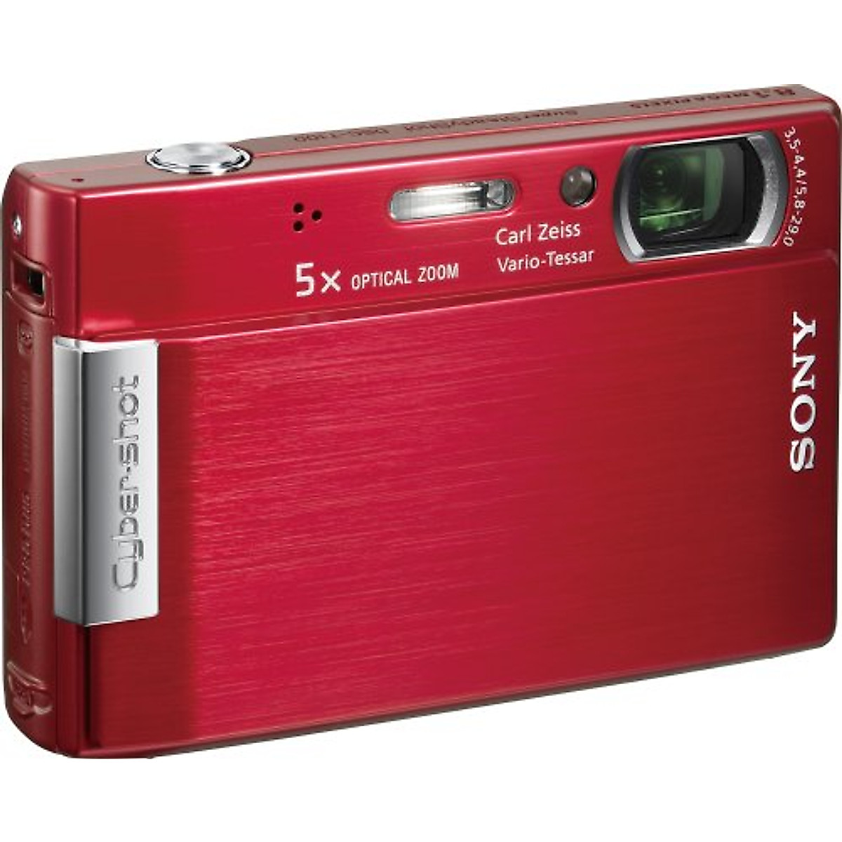 Sony Cybershot DSC-T100 8MP Digital Camera with 5x Optical Zoom and Super Steady Shot (Red)