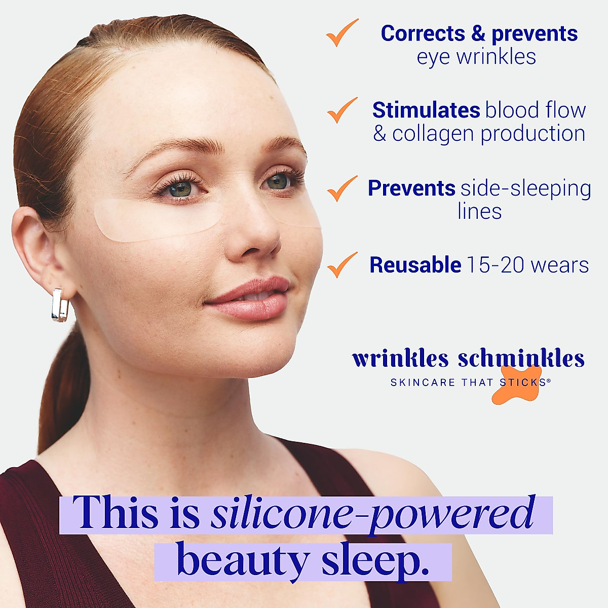 Wrinkles Schminkles Under Eye Patches - Rejuvenate Wrinkles with Medical Grade Silicone Reusable Anti-Wrinkle Patches for Under Eye Treatment, Banish Dark Circles (3 Pairs)