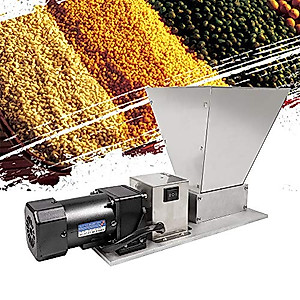 LOHISHILO 4L Electric Grain Grinder Mill Corn Grinder Barley Feed Malt Crusher Grain Mill Homebrew with Hopper 60W, 75 RPM, Steel Materialfor Rice, Corn, Grain, Coffee, Wheat