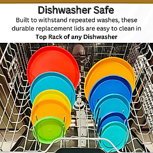 Klare Ware 4 Cup Replacement Lids/Covers for Pyrex 7201, Anchor Hocking & Klare Ware Storage Bowls (Glass Container Not Included) Microwave, Freezer & Top Rack Dishwasher Safe (4 Pack, Turquoise)