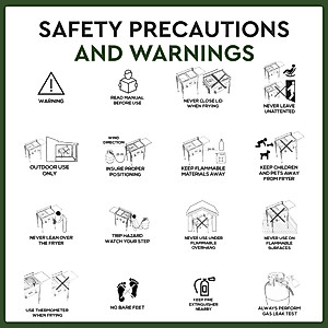 Bioexcel Two Tank Outdoor Deep Fryer with Thermometer Fish Fryer, CSA Certified Propane Deep Fryer with 2 Stainless Steel Baskets and Lids Gas Deep Fryer with Adjustable Temperature Regulator