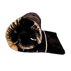 SOLARON Korean Super Thick Heavy Weight Ultra Silky Soft Mink Heavy Duty Reversible Blanket Bed comforters bedspreads Bedding Comforter King or Queen (Queen, 119 Wolf Black)