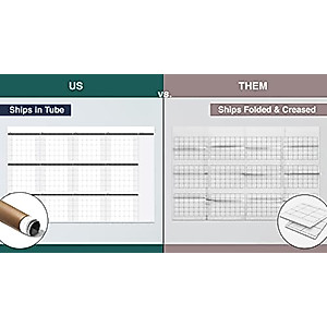 Lushleaf Designs Large Wall Calendar - 48" x 74" Dry Erase Reusable 2023 Whiteboard Calendar