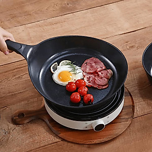 Neoflam 11" Vulcan All Black Profeesional Chef Wok | Stovetops and Induction, Nonstick T-Coating | Made in Korea (11" Wok)
