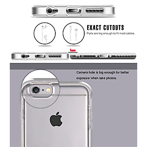 iPhone 6s Plus Case, Ansiwee Reinforced Frame Crystal Highly Durable Shock-Absorption Flexible Soft Rubber TPU Bumper Hybrid Protective Case for Apple iPhone 6s/6 Plus 5.5inch (Pearl White)