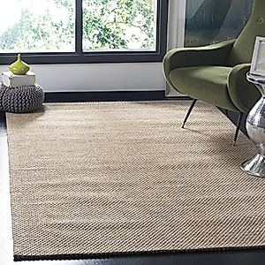 SAFAVIEH Natura Collection Area Rug - 5' x 8', Beige, Handmade Wool, Ideal for High Traffic Areas in Living Room, Bedroom (NAT801B)