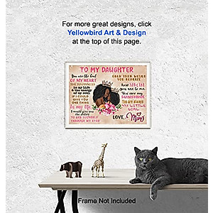Black Mother Daughter Wall Art - African Americans Black women Wall Art & Decor - Baby shower Gift - Nursery Wall Art - Pink Girls Room Girls Bedroom Wall Art - To My Daughter Poster 8x10 UNFRAMED