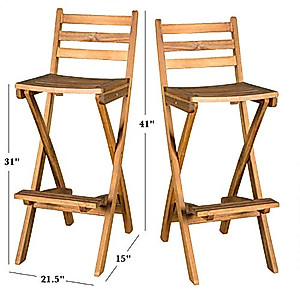 Christopher Knight Home Atlantic Outdoor Folding Wood Bar Stools