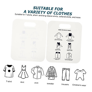 GREENADSCAPE 2pcs Shirt Folding Board Lining Cardboard for Shirt Clothes Folding Storage Laundry Folders Garment Laundry Table Folding Board Cabinet Hanger Laundry Folding Board Plieur Pp White