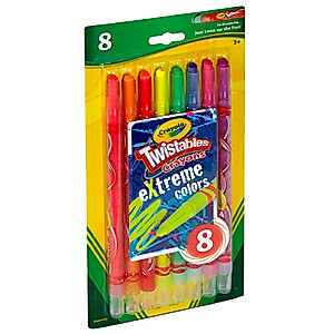 Crayola Twistables Crayons, Neon Colors, 8 Count, assorted extreme, 6-1/2 l x 2/5 w in (52-9738)