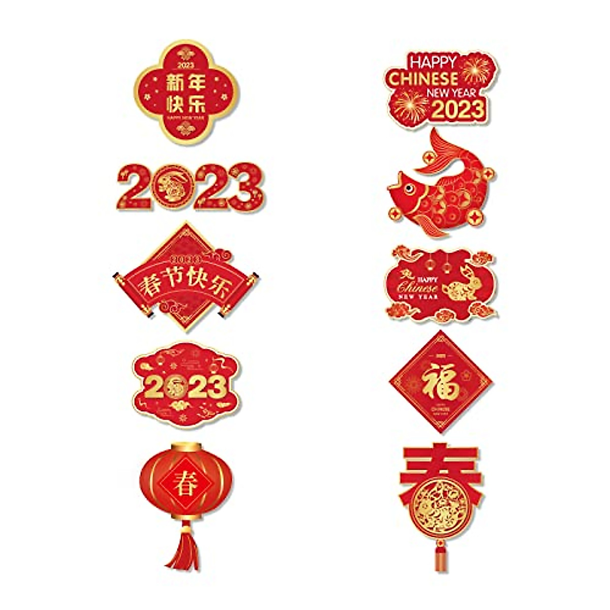 Happy Chinese New Year 2023 Party Decorations Porch Sign, 2023 Chinese New Year Banner Chinese Party Decoration Porch Sign Year of the Rabbit Welcome Sign Spring Festival Hanging Banner Decorations
