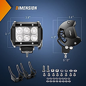 Nilight 4" Led Light Pod Green Spot Driving Fog Light 2PCS 18W Off Road Fishing Hunting Emergency Safety Signal Deck Trailer Hunting lights for UTV Pick-up Van Boat Tractor, 2 years Warranty