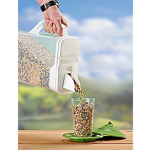 Buddeez 8 Qt and 3.5 Qt Bird Seed Dispenser Set - Set of 2 Containers with Lids