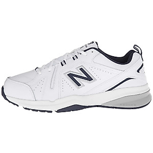 New Balance Men's 608 V5 Casual Comfort Cross Trainer, White/Navy, 11 Wide