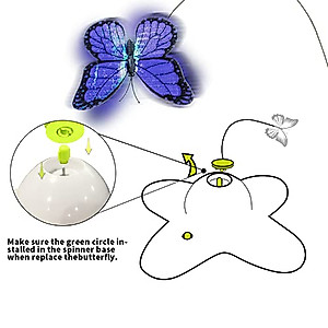 ALL FOR PAWS Interactive Cat Toy, Butter-Fly Cat Toys Interactive for Indoor Cats,Flutter Bug Cat Toys,Flutter Rotating Kitten Toys with 2 Replacements