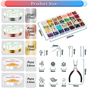 PAXCOO Crystal Jewelry Making Kit for Adults, Ring Making Kit with 28 Colors Crystal Gemstone Beads, Jewelry Wire and Pliers for Ring Making, Jewelry Making Supplies