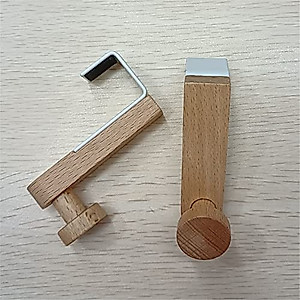 Mvude Wooden Hanging Coat Hooks Cubicle Partition Hangers for Door Mirror Panel Wall Closet Coats Whiteboard Office Home