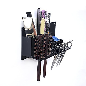 Kelendle Wall Mounted 3-Slot Hair Clipper Holder Scissors & Comb Holder Electric Shaver Storage Rack Hair Trimmer Holder Beard Trimmer Organizer for Home and Salon Decoration