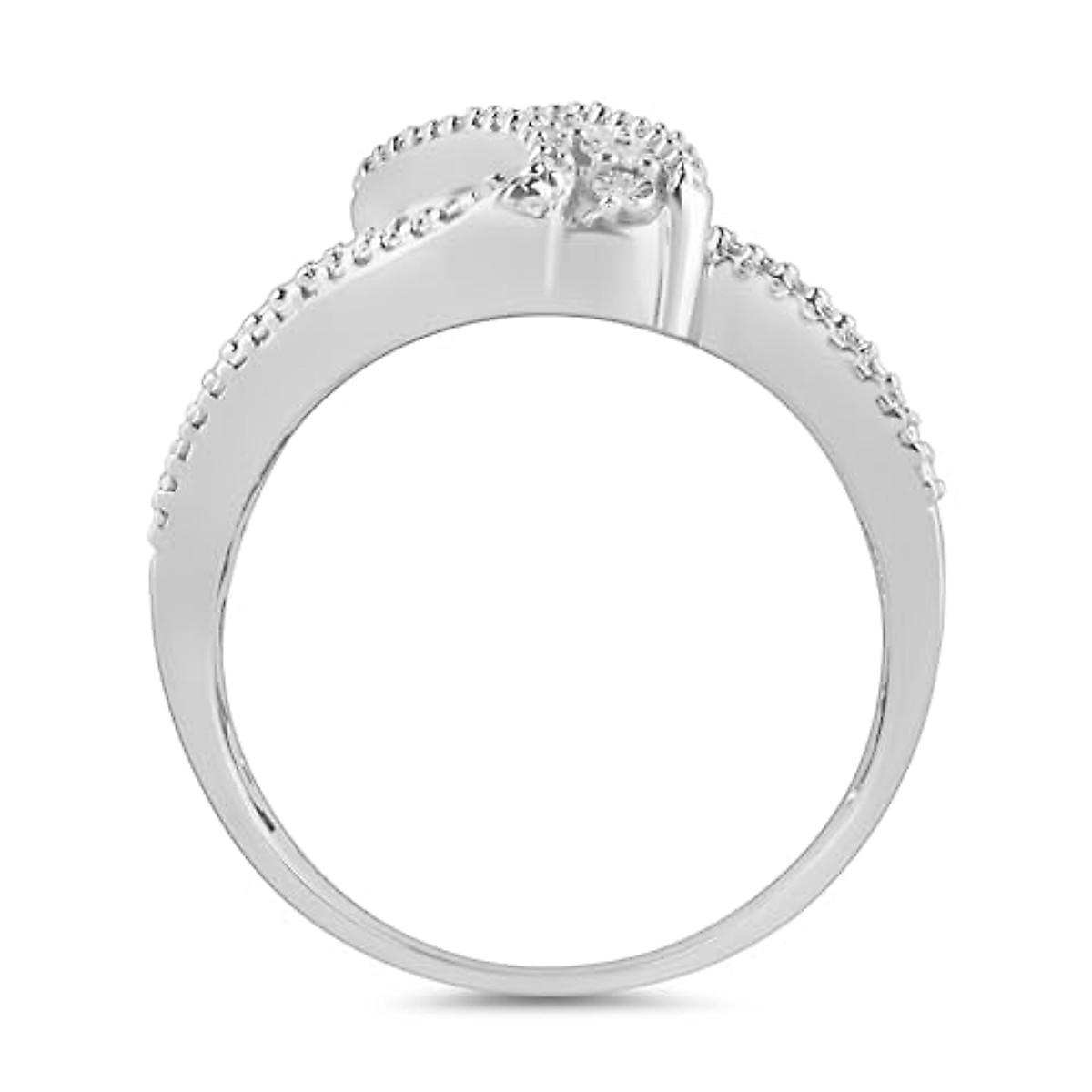 Amazon Essentials Sterling Silver Diamond 3 Row Twist Fashion Band Ring (1/10 cttw), Size 8, (previously Amazon Collection)