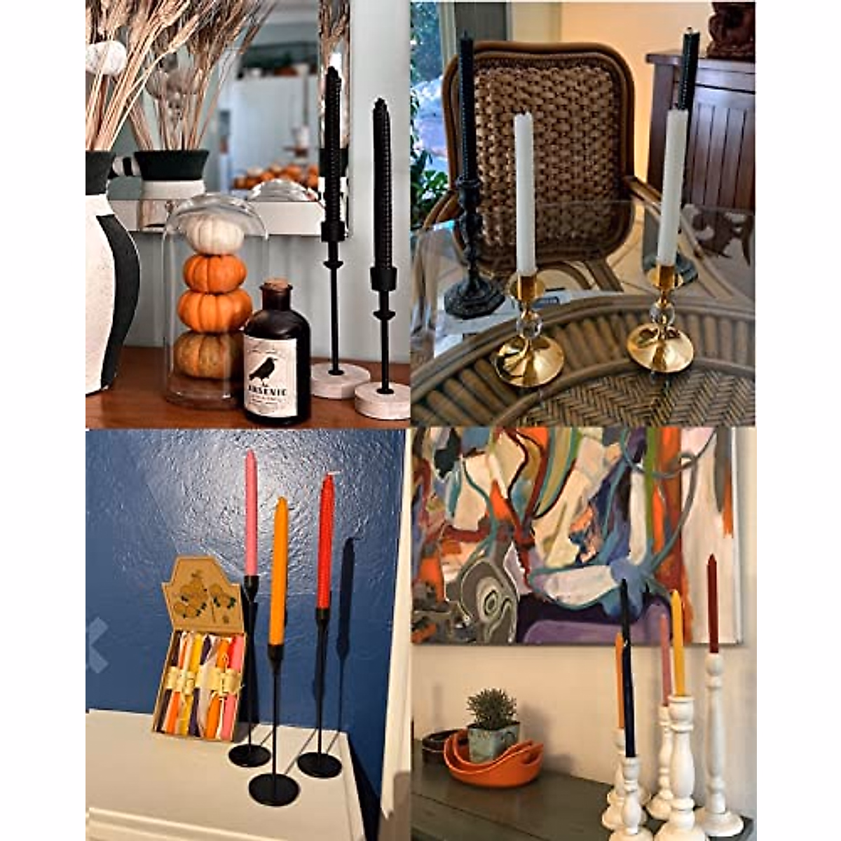 XIANGZHU 7 Pair 100% Pure Beeswax Handmade Taper Candles, 9 Inch Smokeless Dripless Wax Candles, Beeswax Candle for Home Gift Ideas, Chrismas Candles for Chrismas Tree Decoration