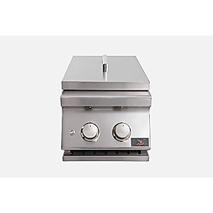 Bonfire Outdoor Kitchen Built-in Double Side Burner for BBQ Island, Includes Natural Gas Kit, 304 Stainless Steel, CBADSB