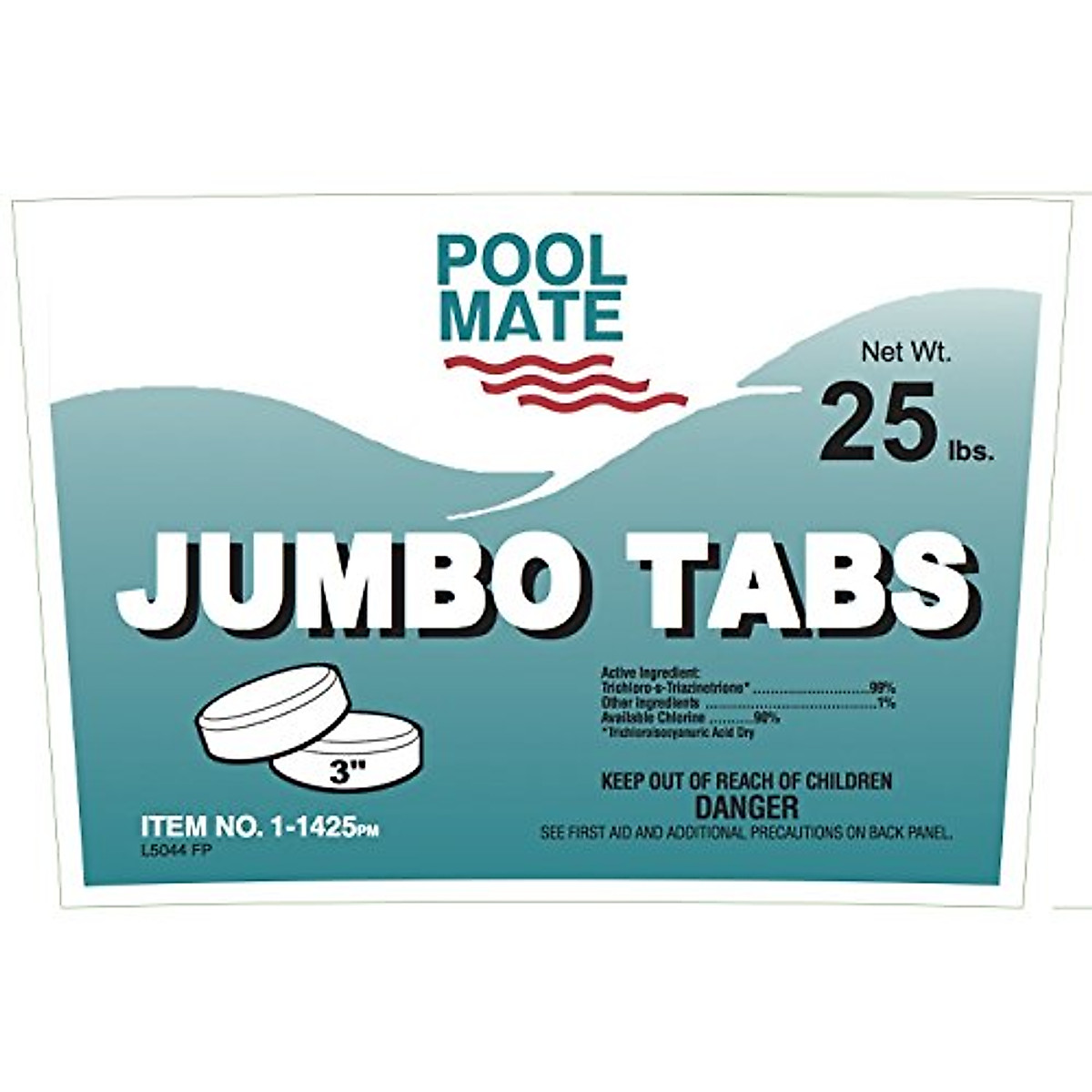 Pool Mate 1-1425 Jumbo 3-Inch Swimming Pool Chlorine Tablets, 25-Pounds