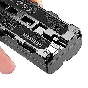 Neewer® Micro USB Battery Charger + 2-Pack 2600mAh NP-F550/570/530 Replacement Batteries for Sony HandyCams, Neewer Nanguang CN-160,CN-216,CN-126 LED Light, Polaroid On-Camera Video Lights