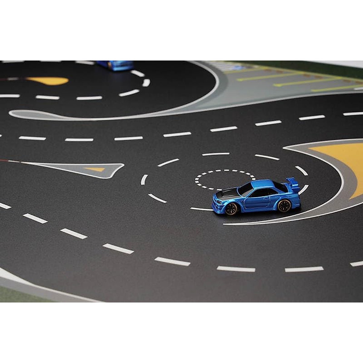 CALLPHA Race Track Scene Mat Vehicles Model Turbo Racing 1/76 Mini RC Car Parts Plastic Rubber Race Track (90 * 60cm)
