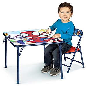 Spidey and His Amazing Friends Table & Chair Set for Toddlers 24-48M - 1 Table & 1 Chair, Sturdy Metal Construction, Table: 20"L x 20"W x 16.4"H, Chair: 12"L x 11.6"W x 17"H - Weight Limit: 70 lbs