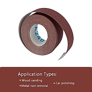 240 Grit Emery Cloth Sandpaper Roll, 1" x 19 Feet Sandpaper Sheets for Wood Furniture Metal Sanding Automotive Polishing, Wet Dry Sanding Paper