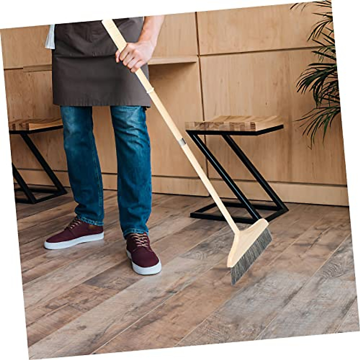 BCOATH Wooden Long Handle Broom Indoor Sweeping Broom Courtyard Broom Garbage Sweeping Broom Soft Broom Lawn Concrete Broom Outdoor Indoor Broom Dust Brooms Carpet Broom Rv Bristle Hair