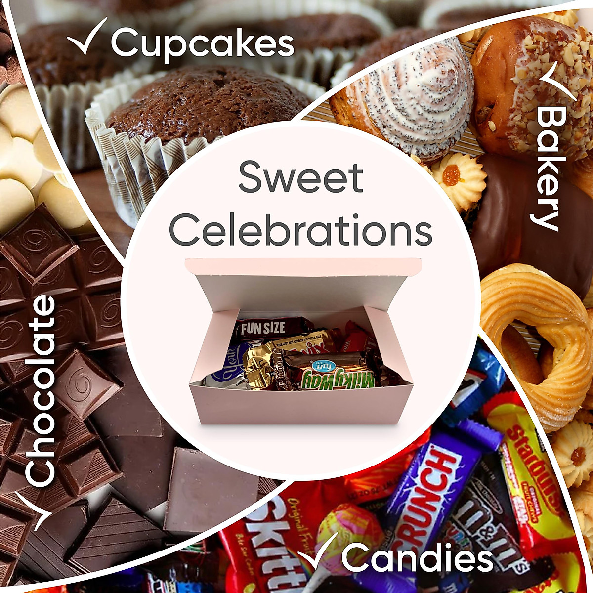 Biscuits Lasso Pink Boxes - 10 Pack - 1 lb - Mini Cake Box - Bakery Collapsible Paper Сase for Small Homemade Treats, Candy, Dessert, Pastry Pie, Cupcakes - 7 x 3.38 x 2 inches