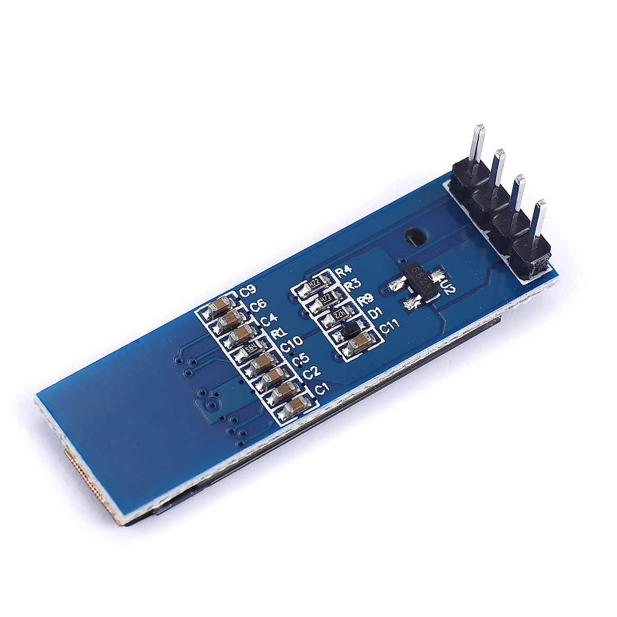 Teyleten Robot 0.91 inch OLED LCD Display Module SSD1306 IIC 128x32 LCD OLED Screen 3.3V~5V 4PIN for Arduino White 5PCS