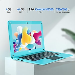 TOPOSH Kids Laptop 10.1 Inch Supports Windows 10 PC Notebook Computer 4GB RAM+64GB SSD Intel Celeron N3350 Dual-Core Graphics 1.1 GHz with US Keyboard WiFi Bluetooth-Green