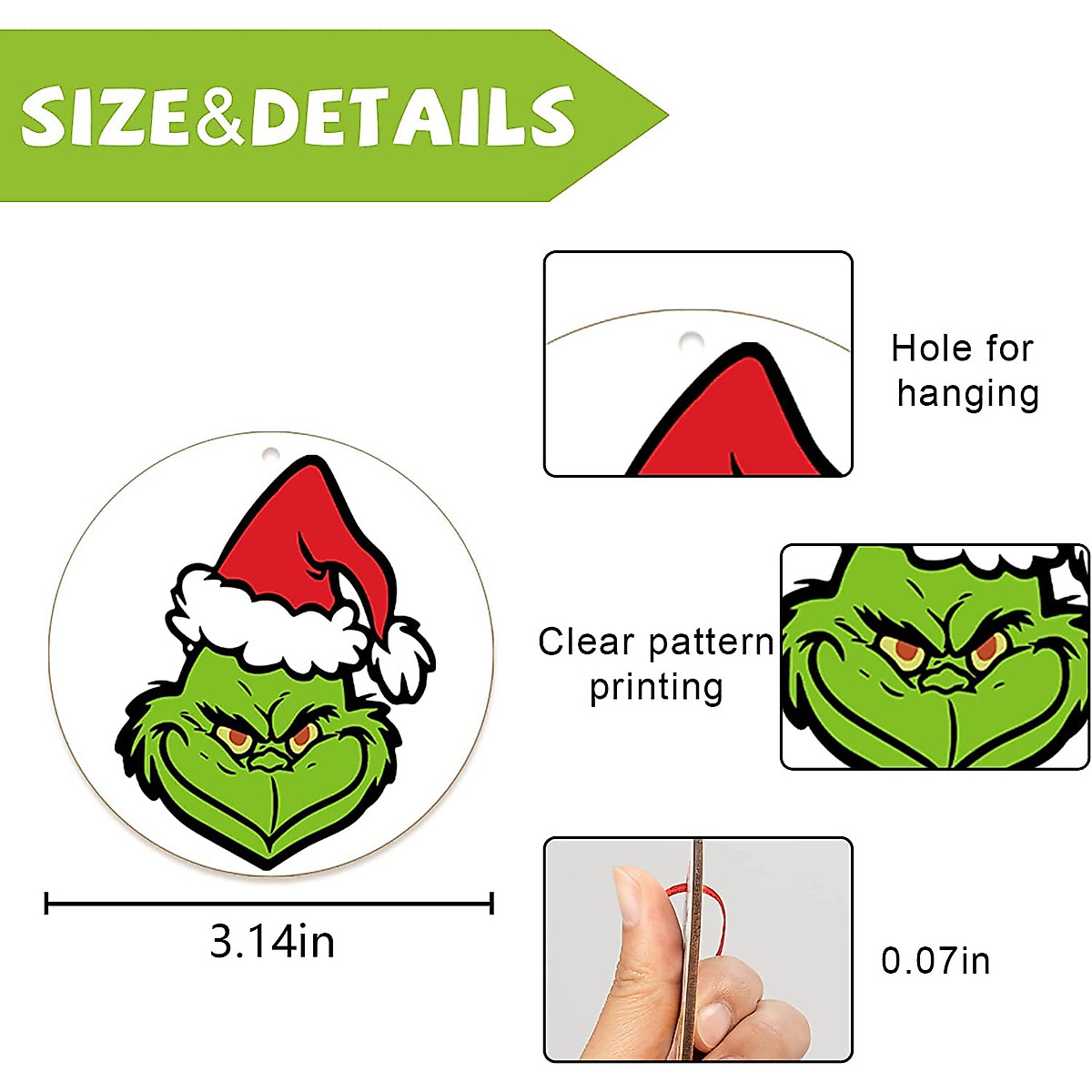 AMZFAVOR 10Pcs Christmas Tree Ornaments Set - 2023 Funny Christmas Decorations Wood Hanging Tree Ornaments for Christmas Holiday Tree Home Decoration