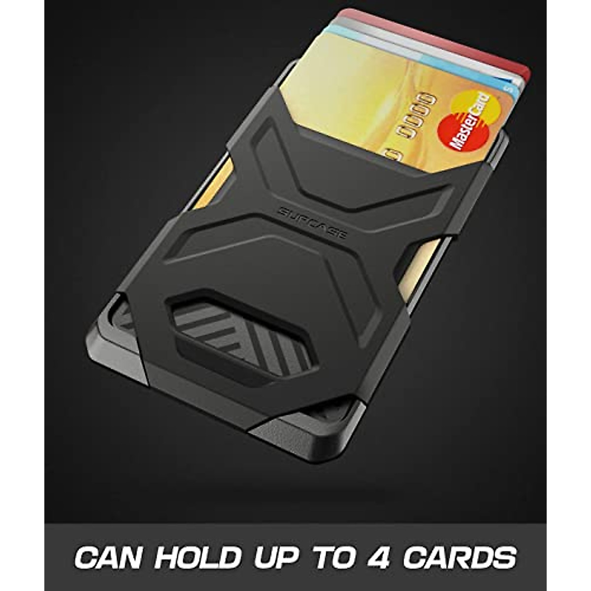 SUPCASE Adhesive Slim Wallet,(2-Pack) Ultra Thin Stick-On Silicone Credit Card Holder Sticker Adhesive Cell Phone Wallet Compatible for Most Smartphones（not fit Mobile Phones with Curved Back）(Black)