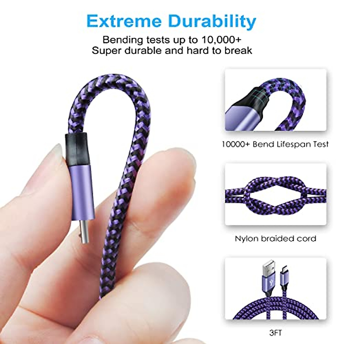 One Port Wall Charger Box, Micro USB Charging Plug, 6FT Android Phone Charger Cord Micro USB Cable for Motorola Moto G8 Power Lite/Moto G6 Play/G5S G5 G4,E/E 2020/E7 E6 E5 E4 E3, Moto Turbo X G C Plus