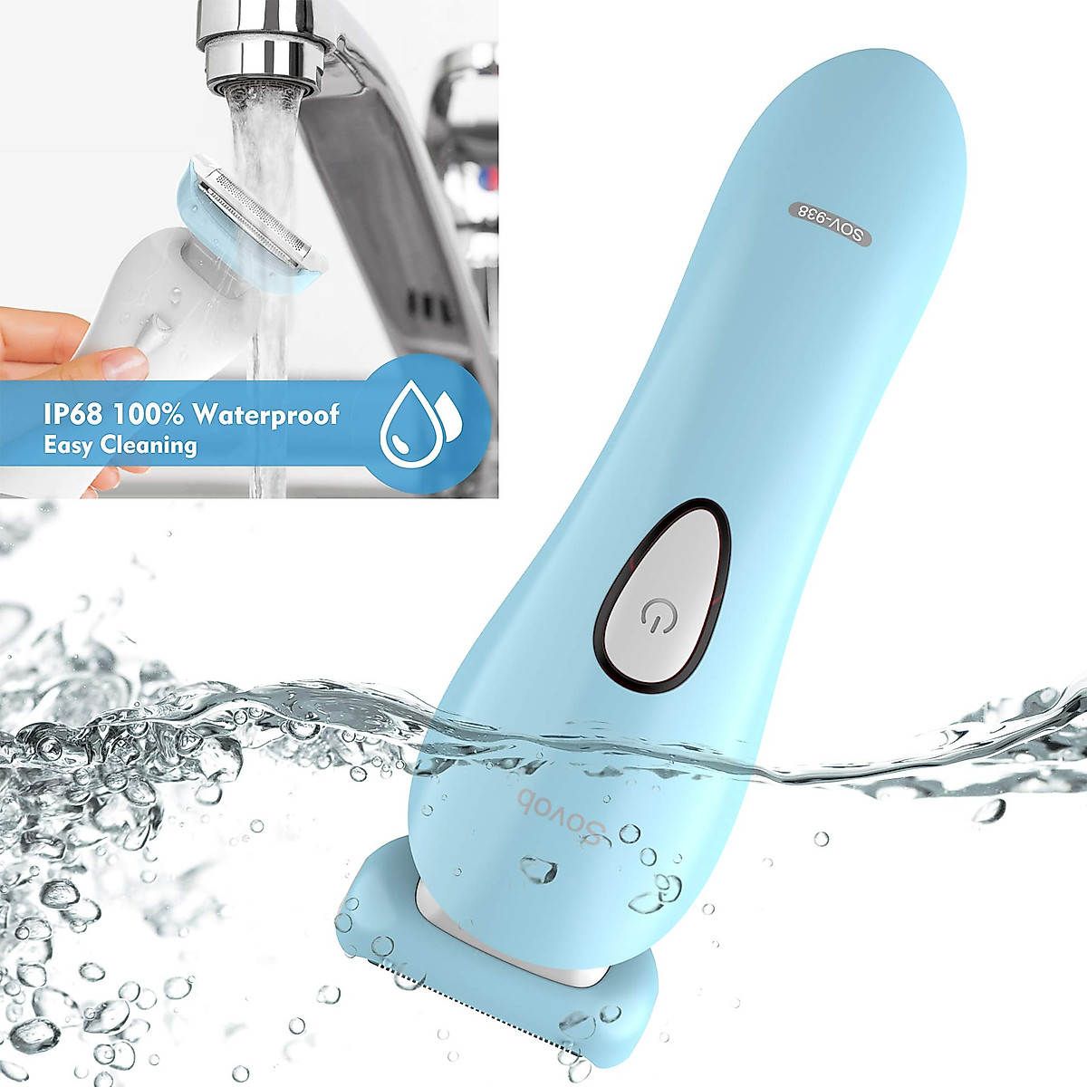 Sovob Electric Razor for Women Painless Lady Shaver Hair Remover for Womens Legs and Underarms Bikini Trimmer Wet and Dry Waterproof with LED Light