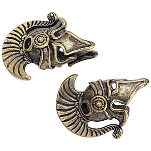 LUOZZY 2PCS Spartan Helmet DIY Pendant Decor Brass Small Spartan Helmet Ornament