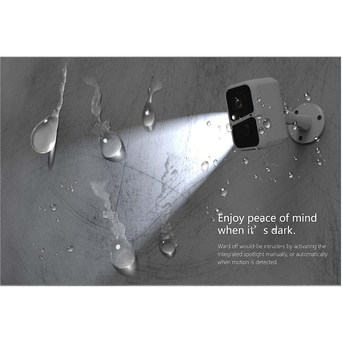 Aprilmin Security Cameras Indoor/Outdoor Spotlight & Siren 1080P Battery Powered WiFi Cameras, AI Motion Detection,PIR Sensing,Color Night Vision, 2-Way Talk, IP65, SD/Cloud,Vicohome App