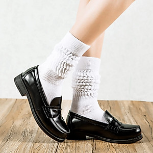 JOCMIC Slouch Socks for Woman 3 Pairs Women Scrunch Socks Extra Long Knee High Slouchy Socks Size 6-11 Wwhite