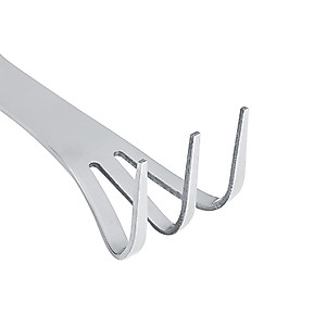 Gardening Rake, 3-Prong Stainless Steel Loosen Soil Root Rake, Gardening Soil Farming Bonsai Tree Tools with Ergonomic Handle